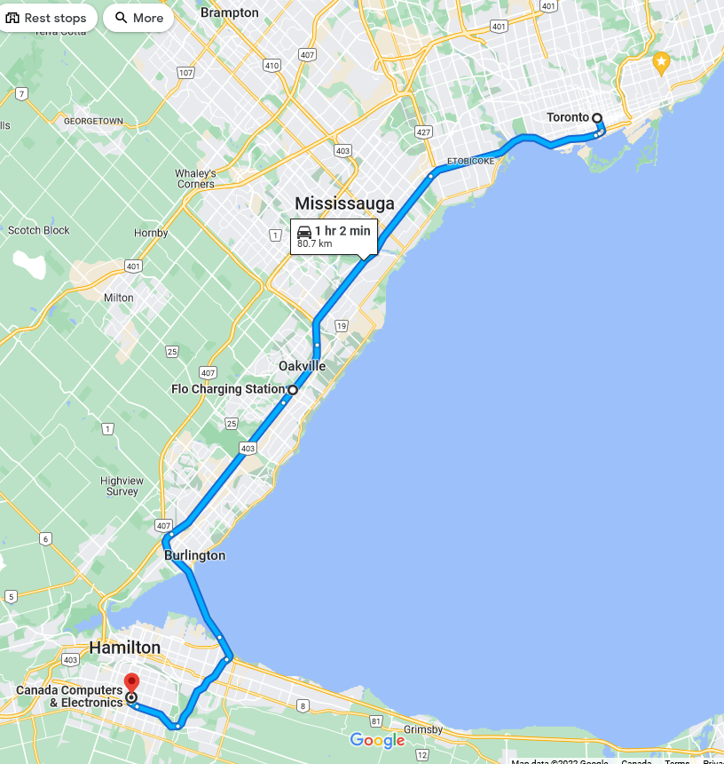 Toronto-Hamilton – Electric car adventures